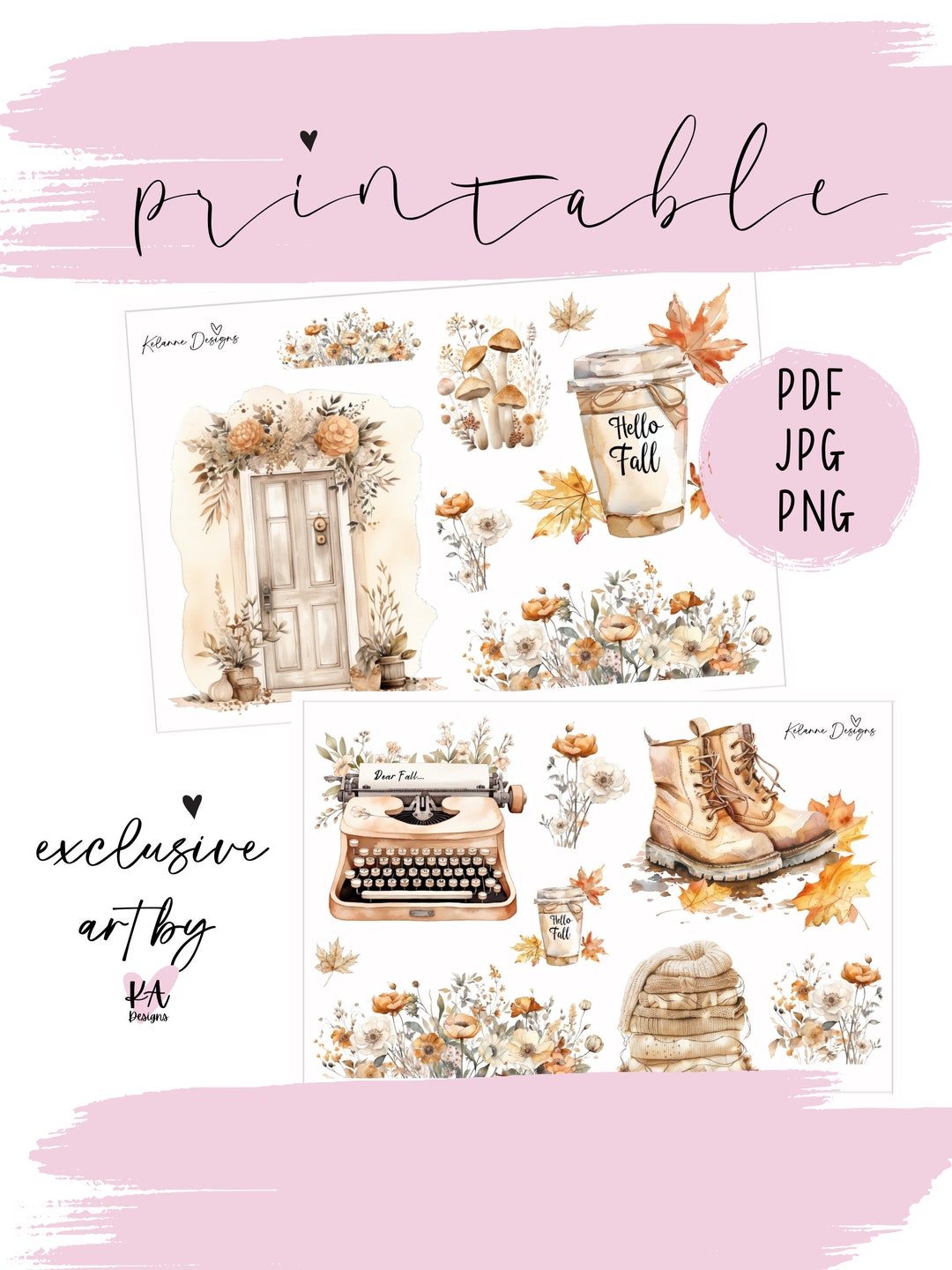 Cosy Fall Printable Deco Stickers, Fall Planner Deco Printable Stickers ...