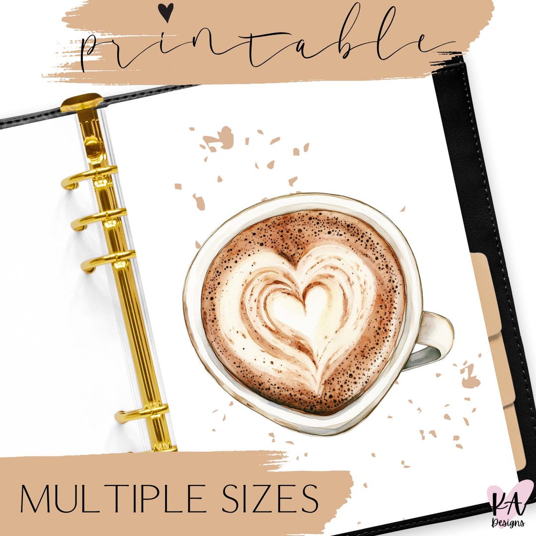 Coffee Dashboard, Mocha Coffee Printable Dashboard, Mocha Coffee Vellum ...