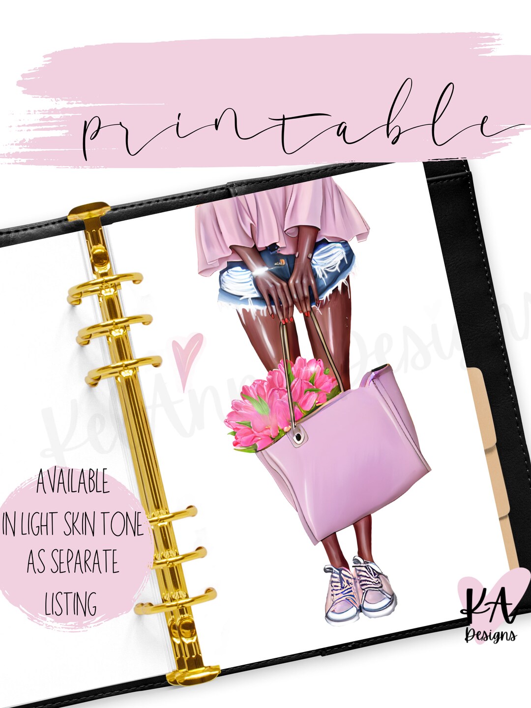 Girl With Bag in Shorts Dashboard Printable, Fashion Girl and Bag ...