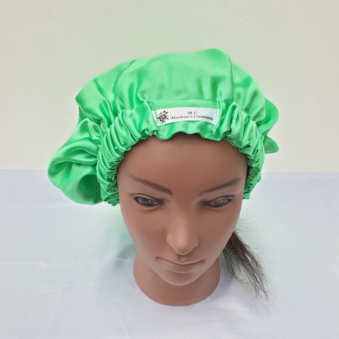 Luxury Lime Green Satin Bonnet Double Layer Size Large - Etsy