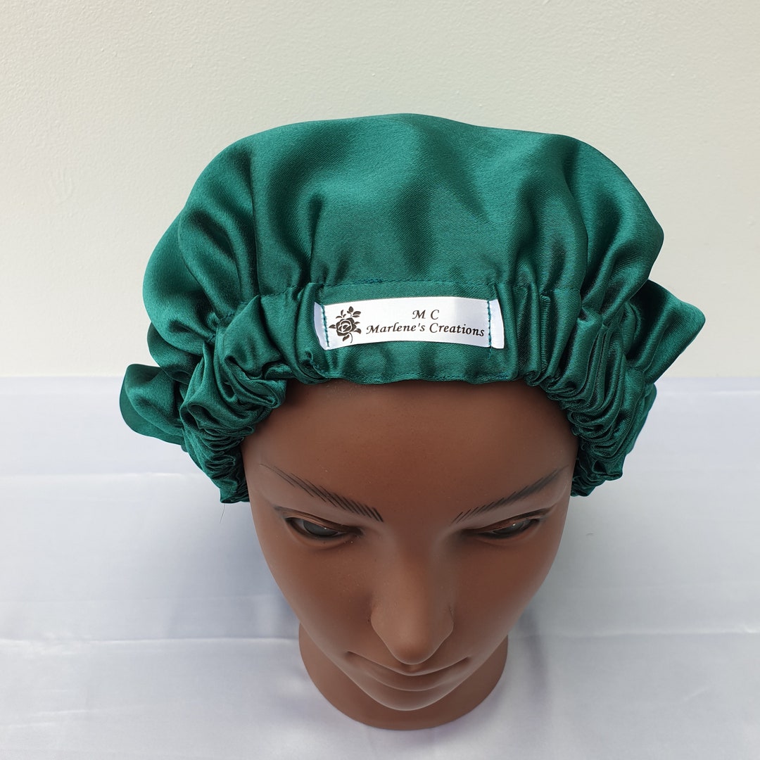 Luxury Teal Green Satin Reversible Bonnet - Etsy