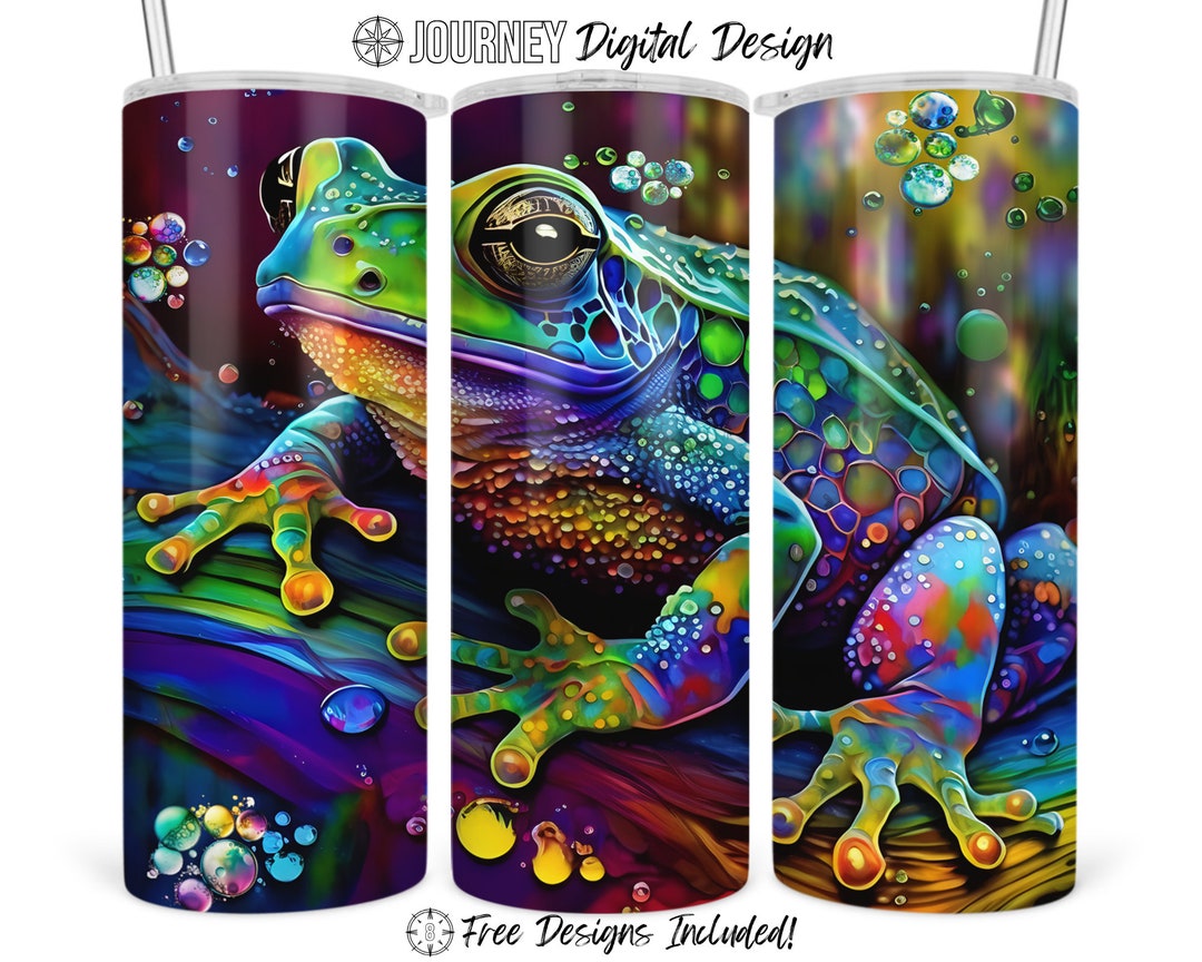 Alcohol Ink Frog Tumbler Design Frog Wrap Rain Forest - Etsy
