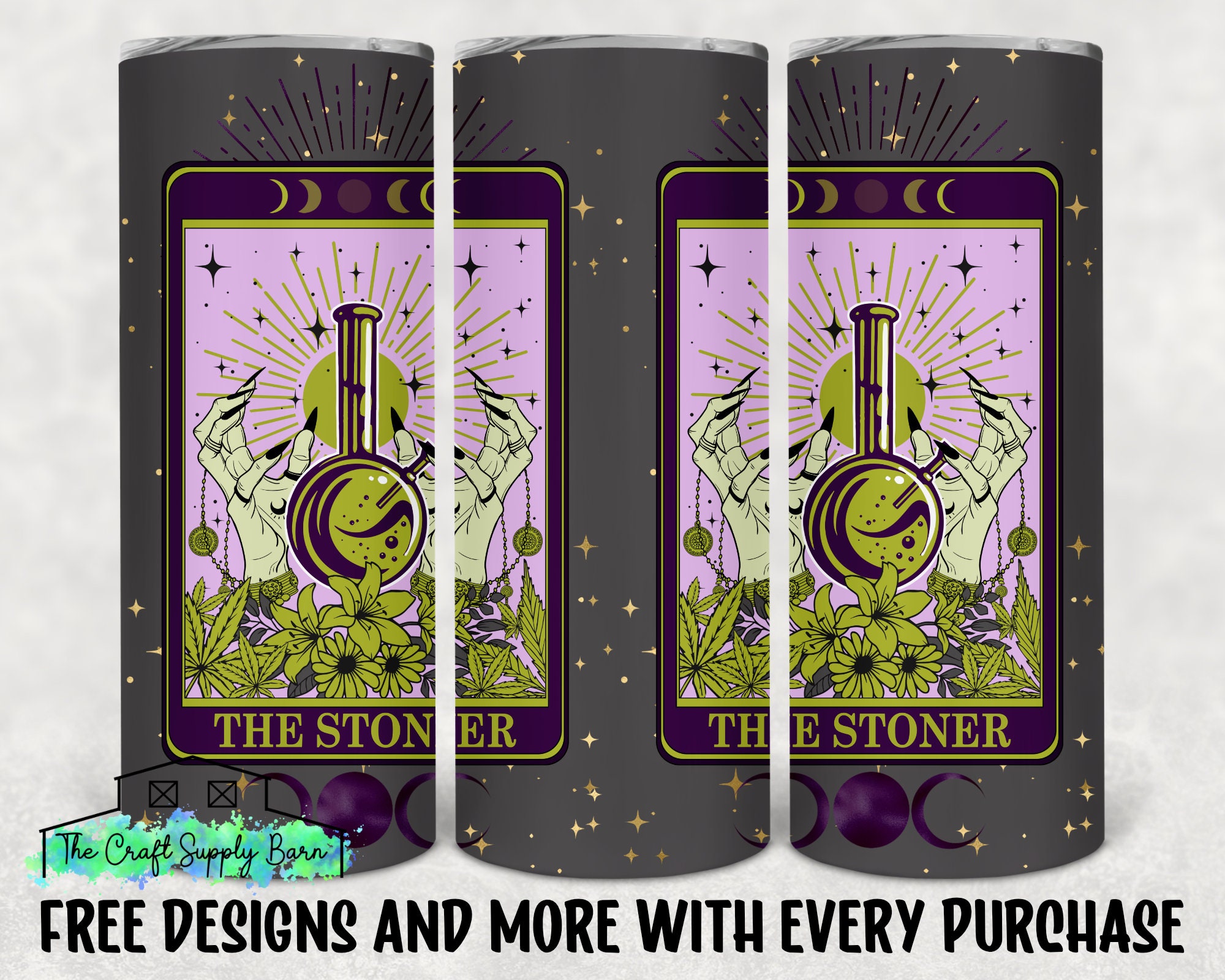 Tarot Card Tumbler Design the Stoner Weed Lover Marijuana - Etsy