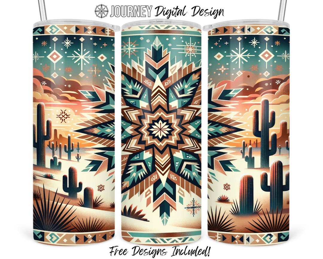 Southwest Aztec Tumbler Wrap Png Aztec Tumbler Wrap Desert Tumbler Png ...