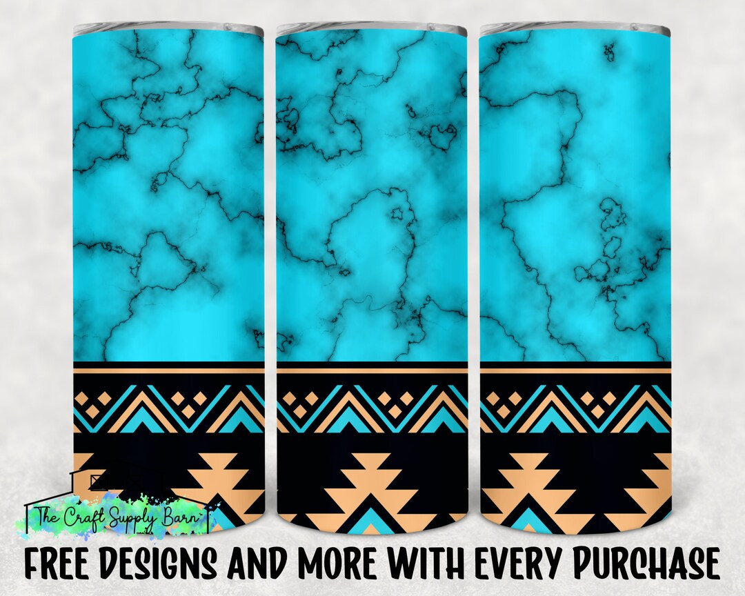 Turquoise Seamless Tumbler Design Southwest Tumbler Design - Etsy