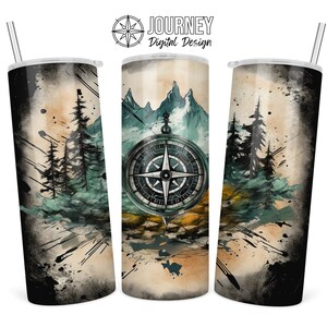Outdoor Tumbler Design, Adventure Sublimation Design, Nature Wrap ...