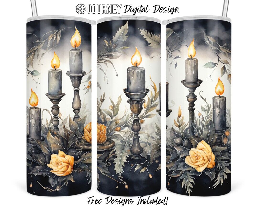 Gothic Tumbler Wrap, Gothic Floral Tumbler Png, Gothic Tumbler Design ...