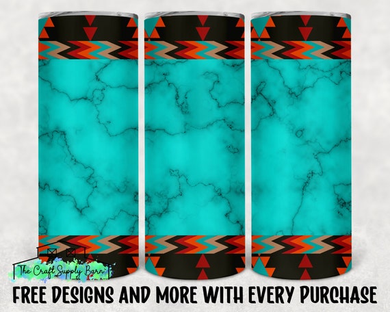 Turquoise Seamless Tumbler Design Southwest Tumbler Design - Etsy