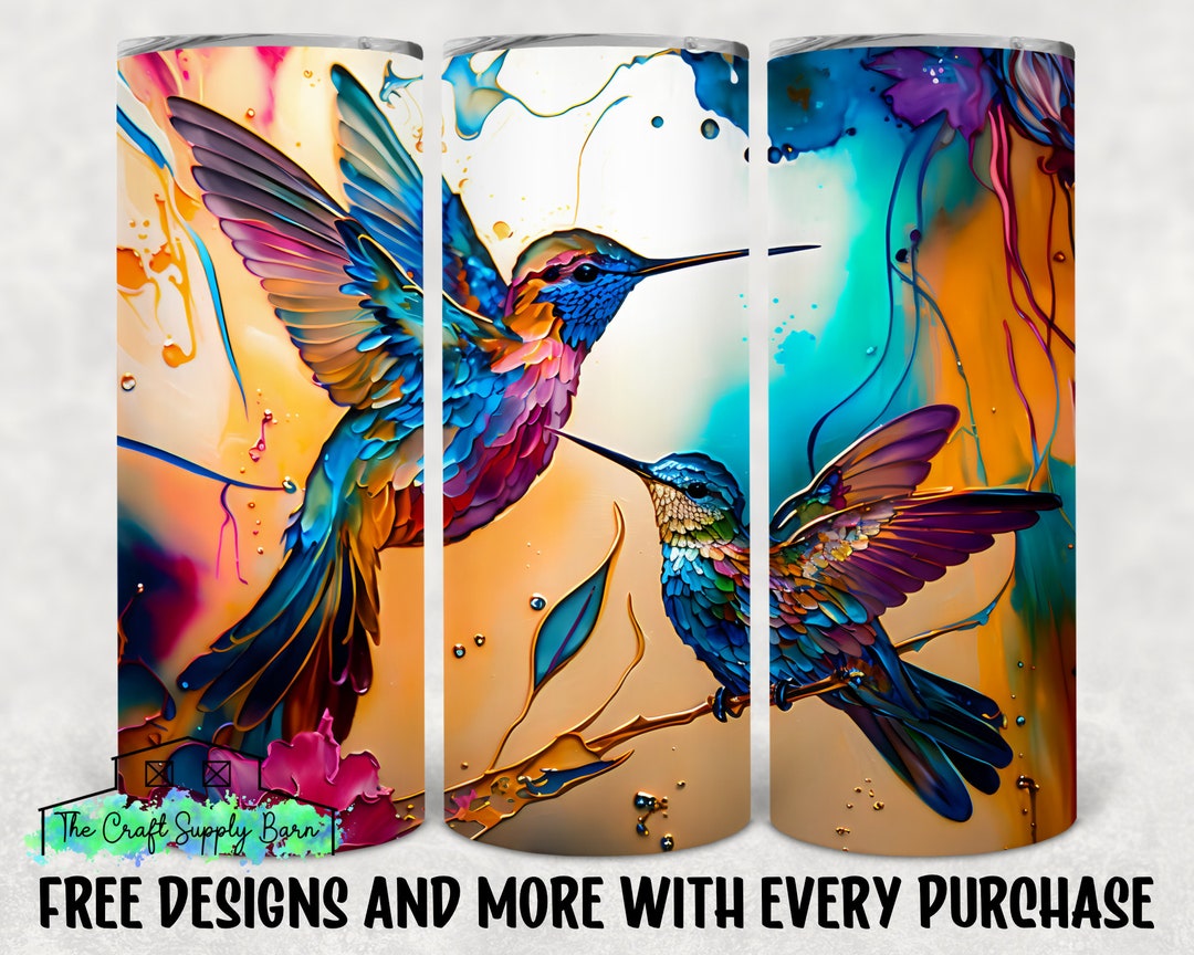 Alcohol Ink Hummingbird Tumbler Design Hummingbird Wrap - Etsy