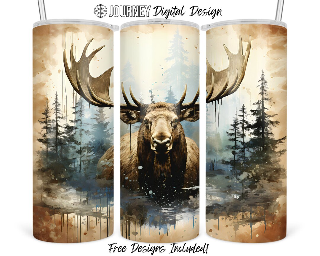Moose Tumbler Design, Moose Sublimation Design, Hunting Tumbler Wrap ...
