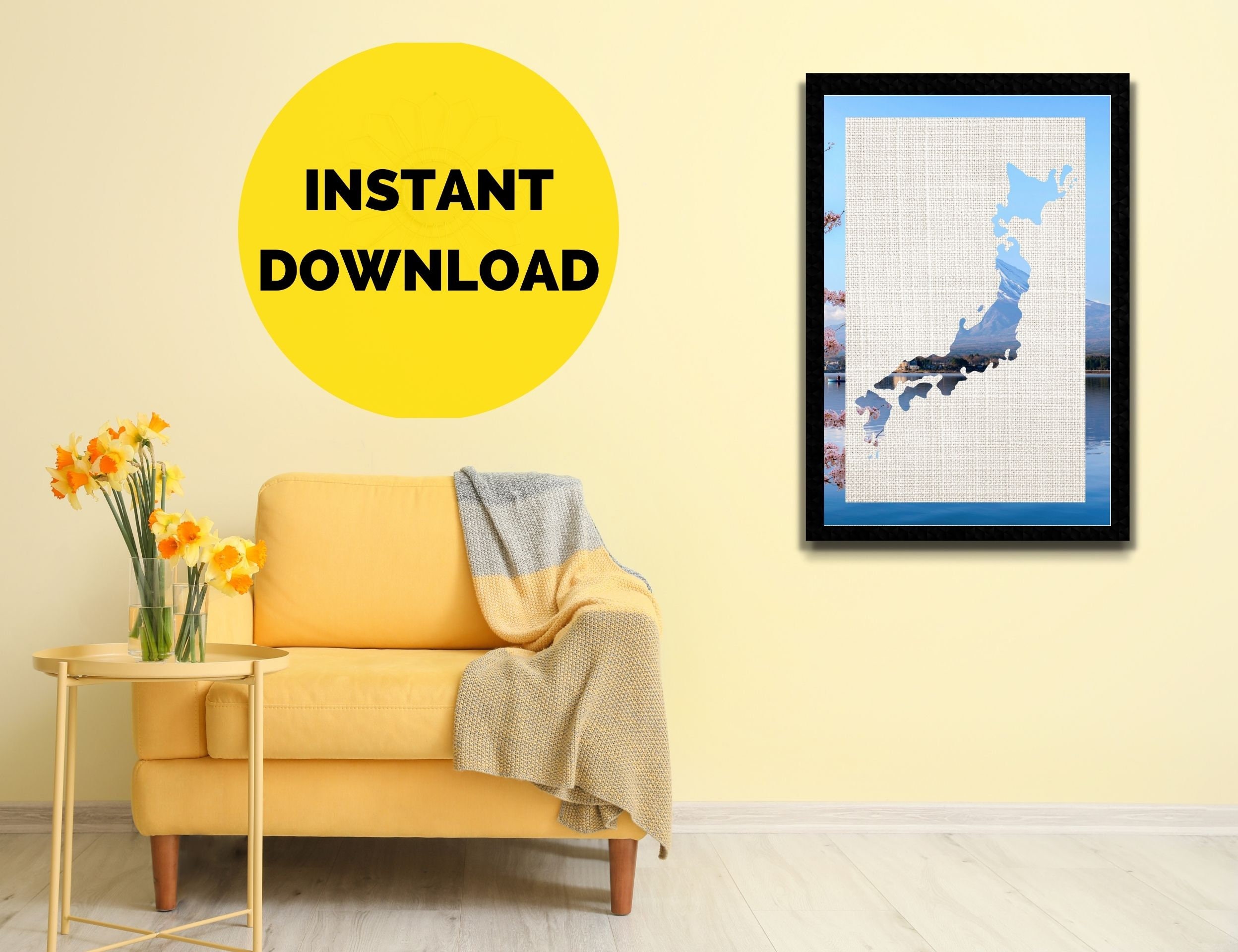 Printable Japan Wall Art Map Downloadable Print Digital Download Canvas ...