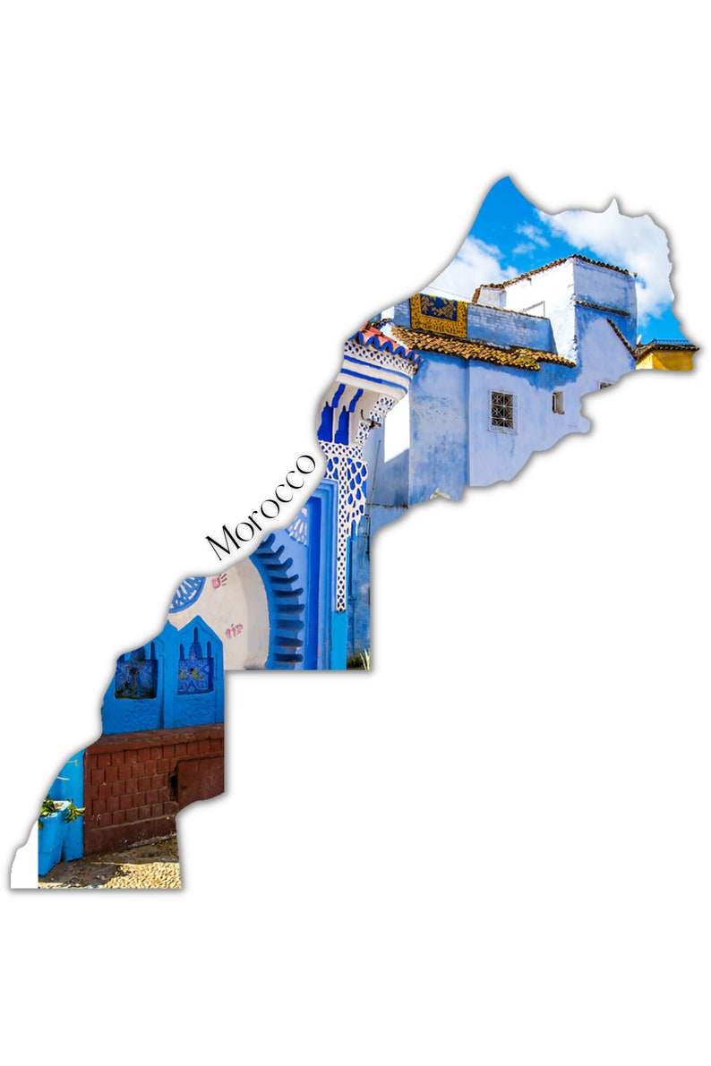 Morocco Wall Art Map Printable Digital Download Canvas - Etsy