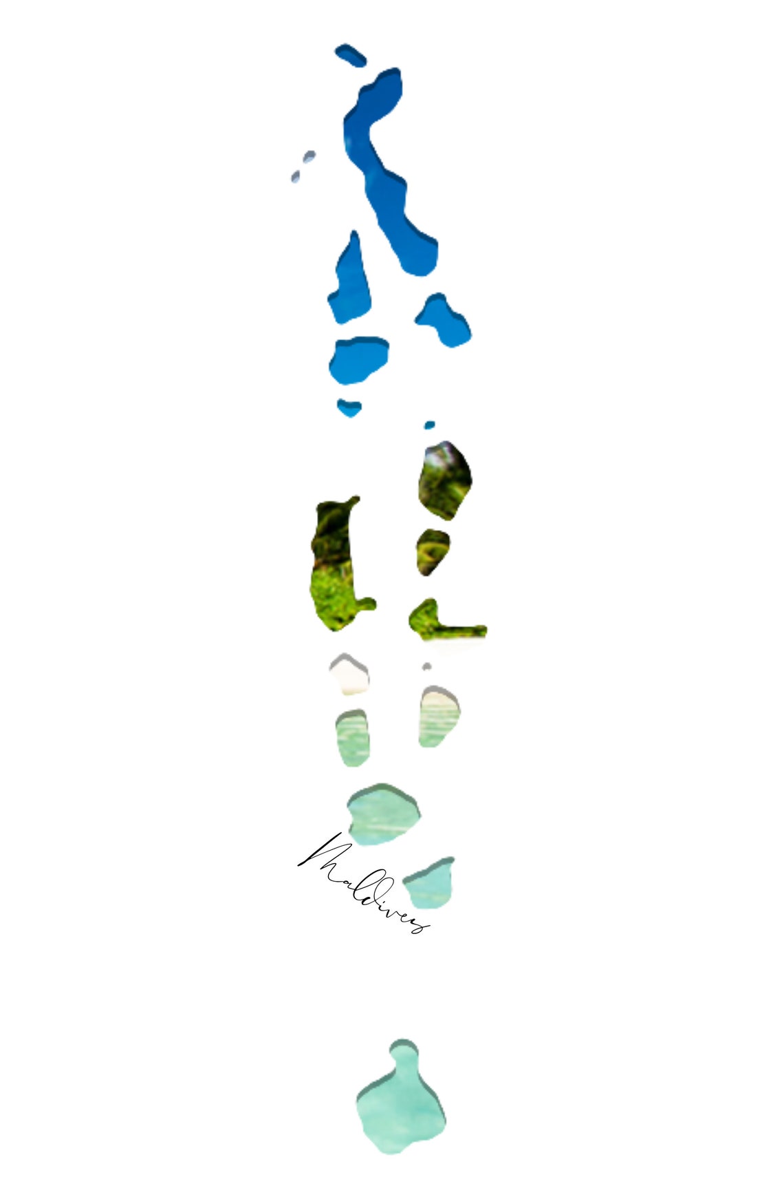 Maldives Wall Art Map | Tropical Island Print | Indian Ocean Art ...