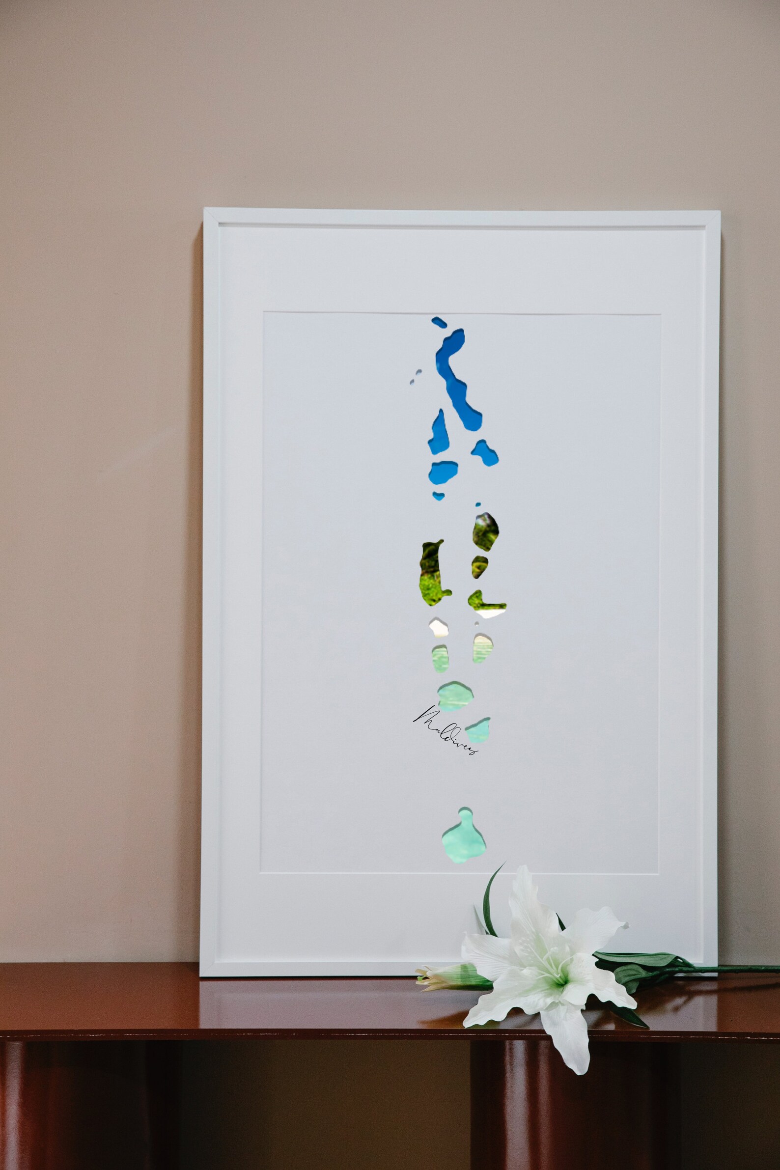 Maldives Wall Art Map | Tropical Island Print | Indian Ocean Art ...