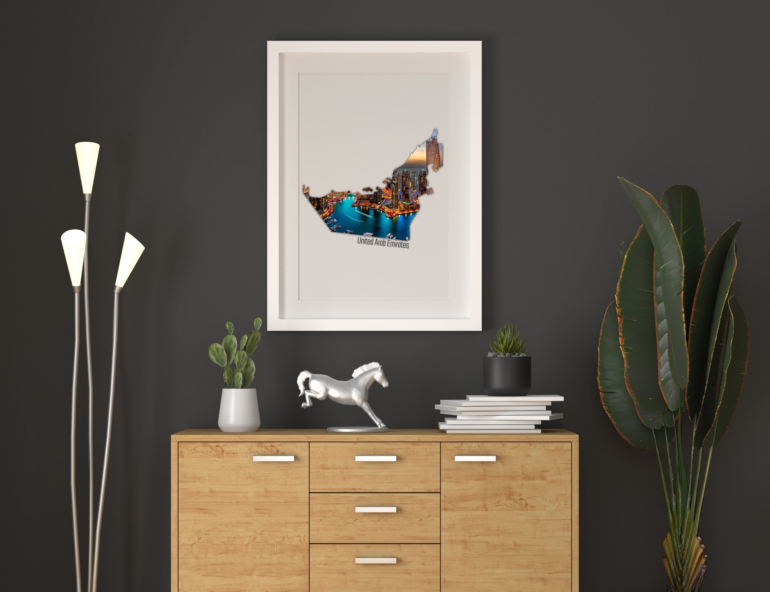 United Arab Emirates Wall Art Map | Printable UAE Cityscape Digital ...