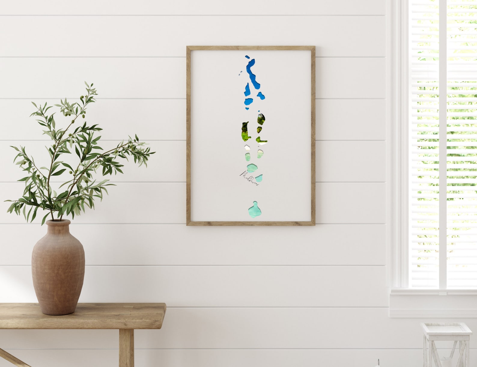 Maldives Wall Art Map | Tropical Island Print | Indian Ocean Art ...