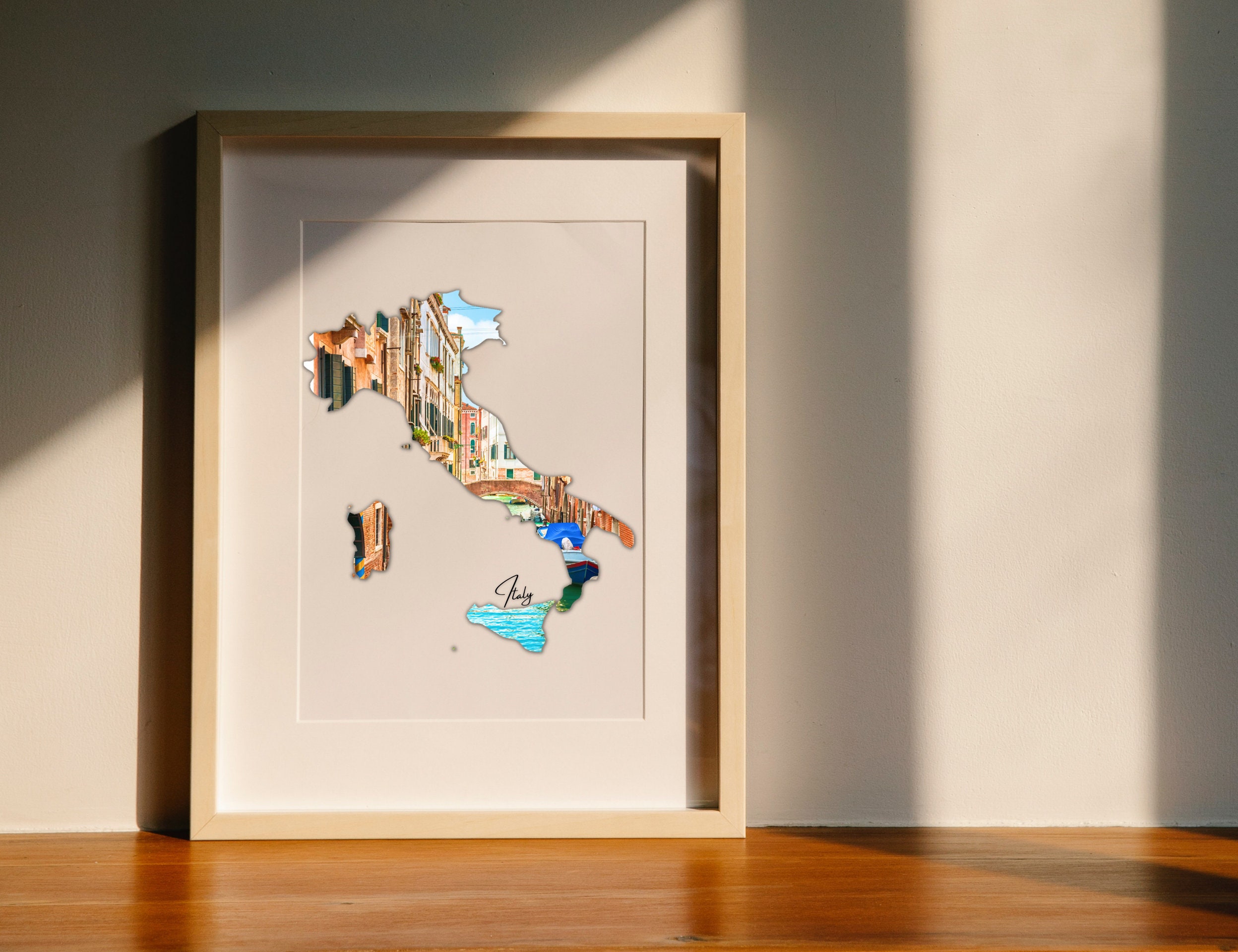 Italy Wall Art Map Printable Digital Download Canvas Italian Design ...