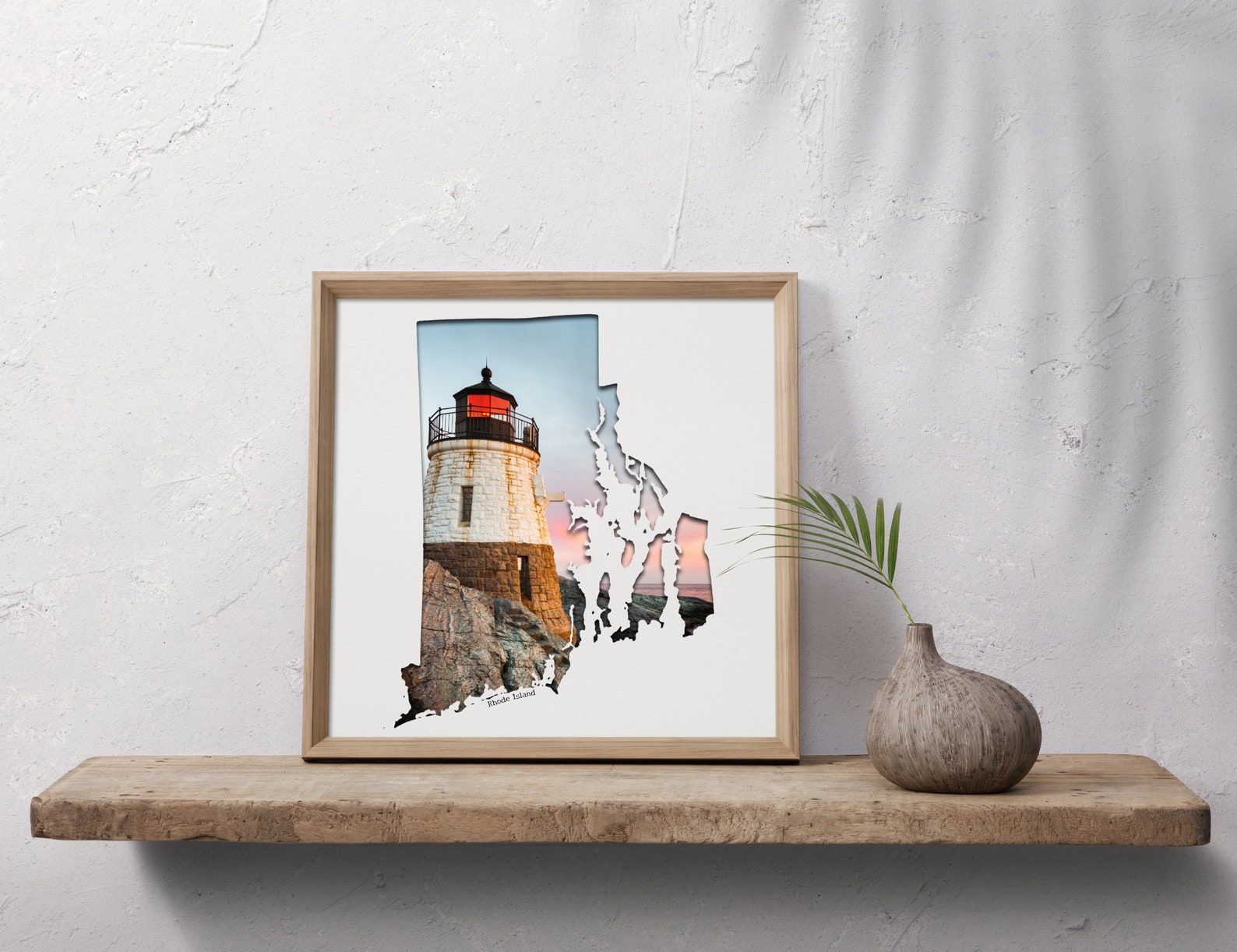 Rhode Island Wall Art Map | Printable Ocean State Design Home Decor ...