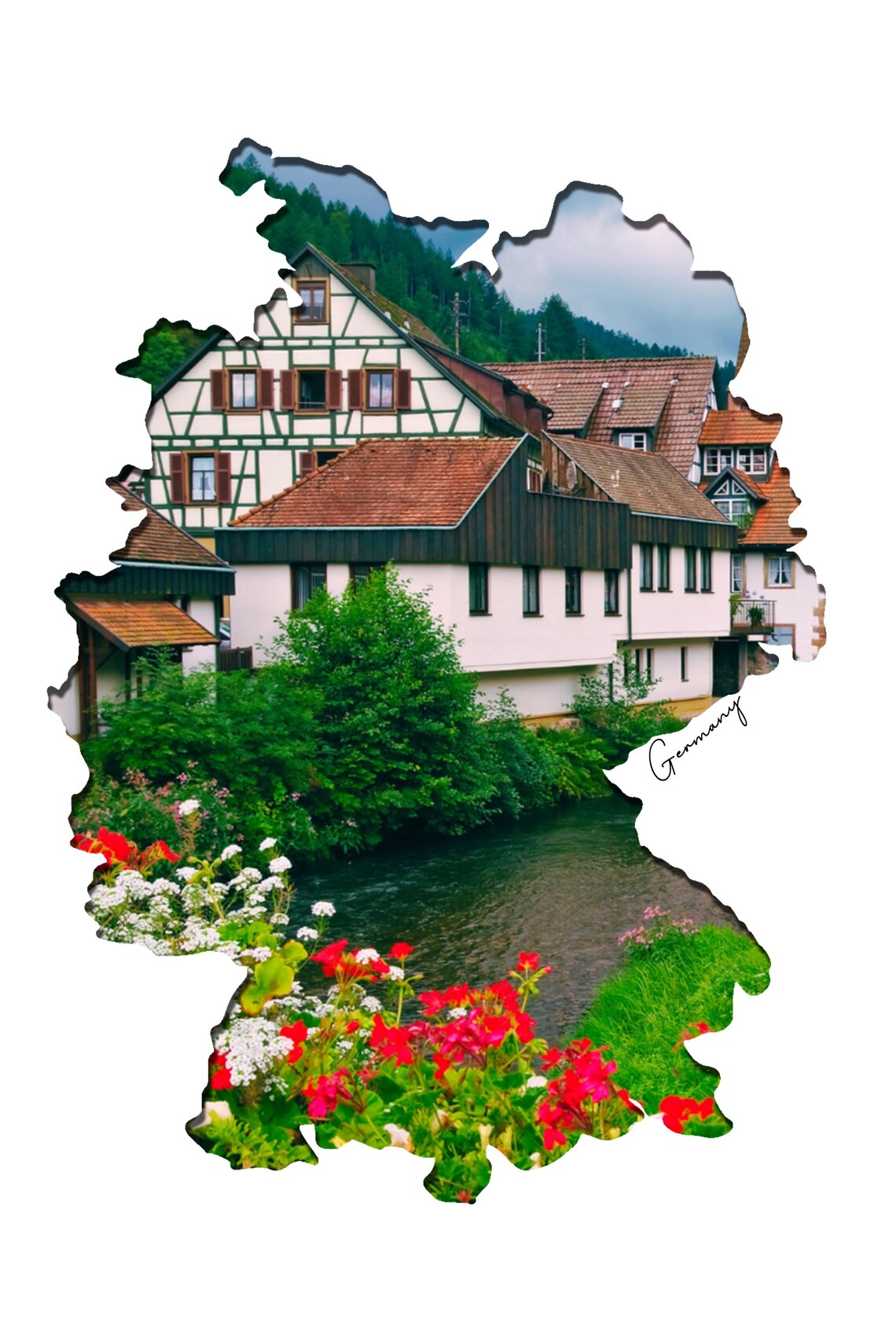 Germany Wall Art Map Printable Map of Germany German - Etsy