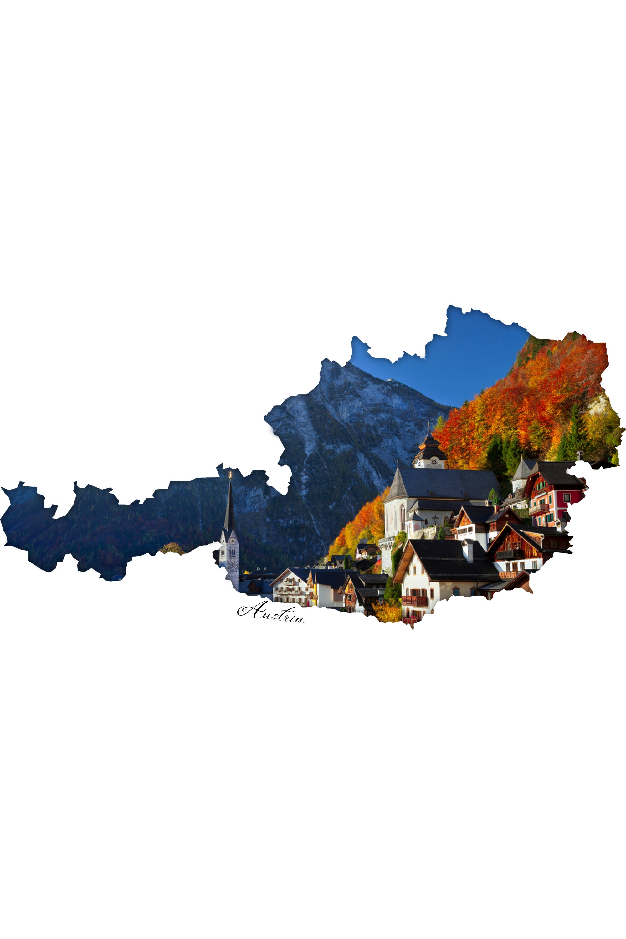 Colorful Sticker | Printable European Map | Austrian Alps Design Fall ...