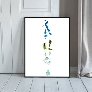 Maldives Wall Art Map | Tropical Island Print | Indian Ocean Art ...