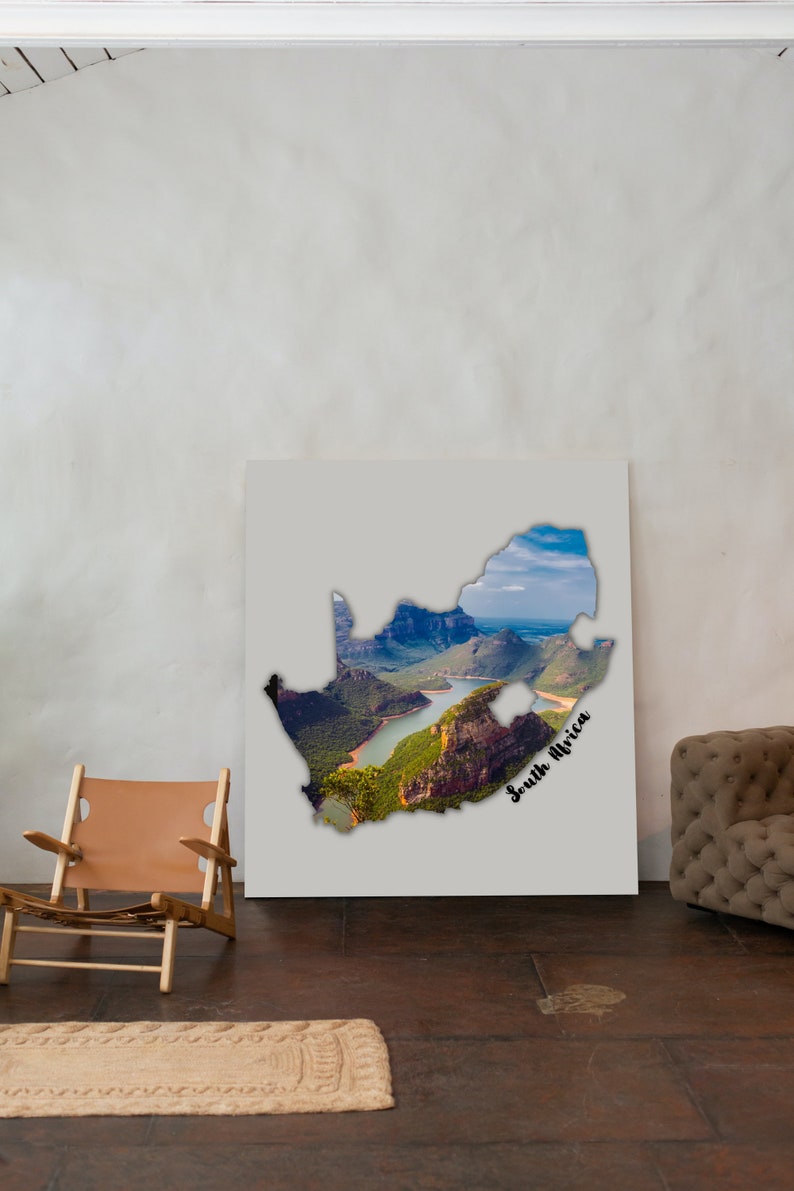 South Africa Wall Art Map Printable Digital Download Canvas South ...