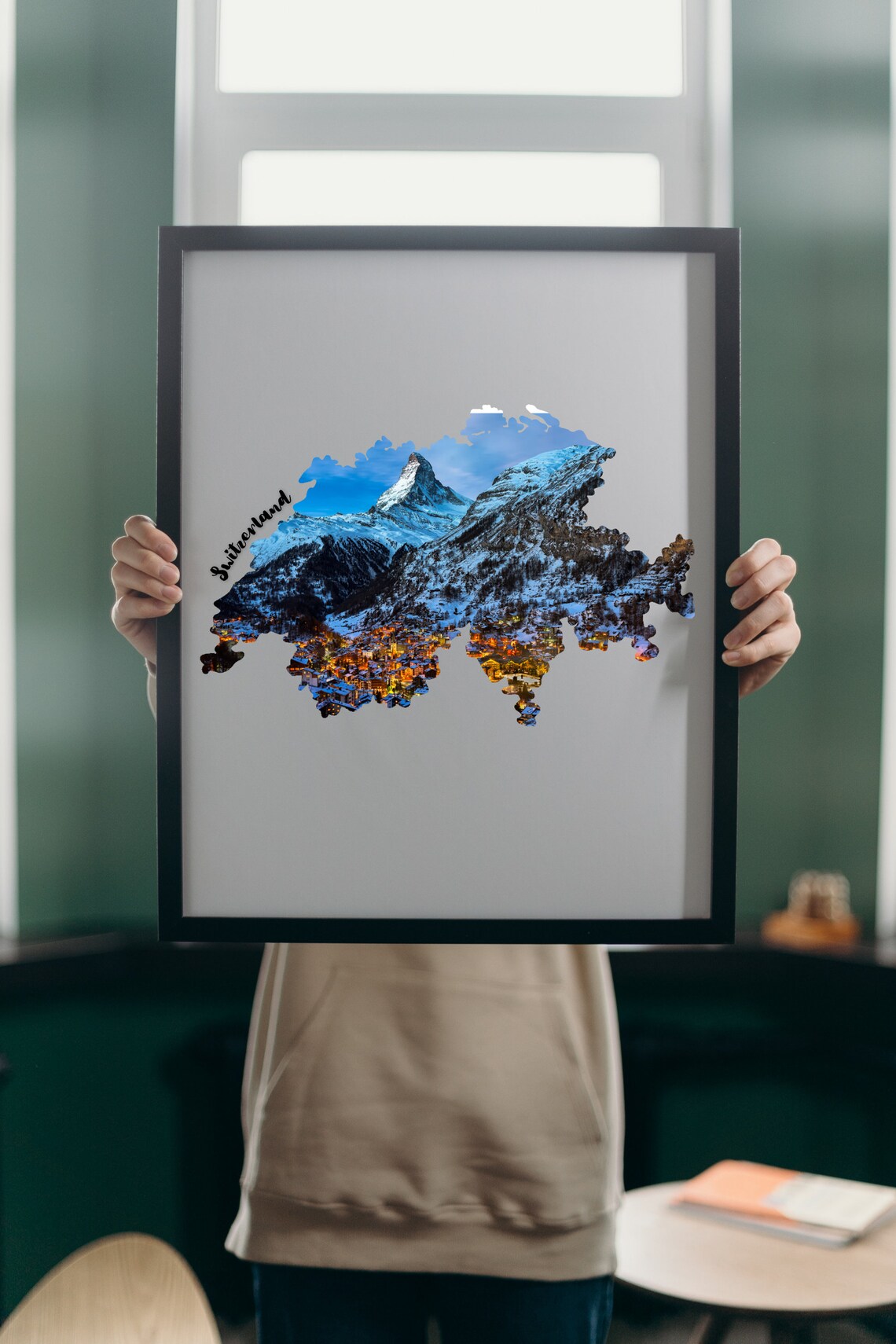 Swiss Wall Art Map | Printable Digital Download Canvas | Switzerland ...