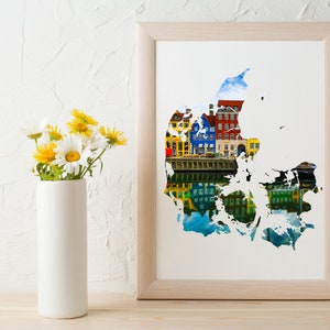 Colorful Wall Decor Map | Danish Pastel Interior Design | Printable ...