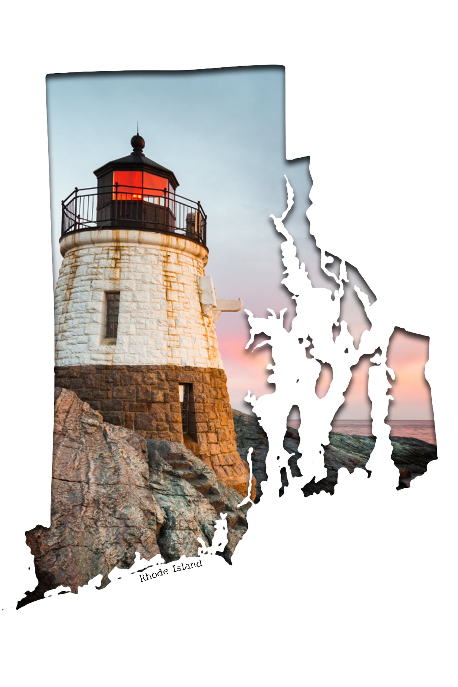 Rhode Island Wall Art Map | Printable Ocean State Design Home Decor ...