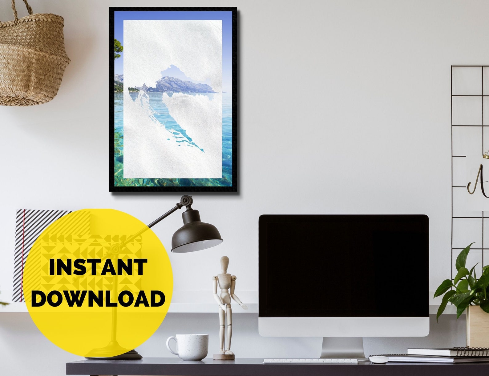 Printable Croatia Wall Art Map | Downloadable Print Digital Download ...