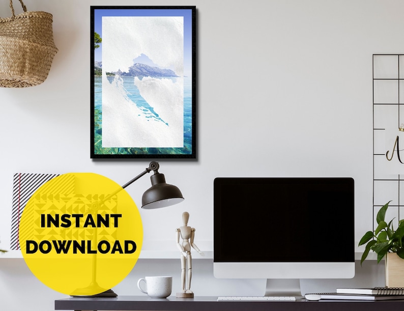 Printable Croatia Wall Art Map | Downloadable Print Digital Download ...