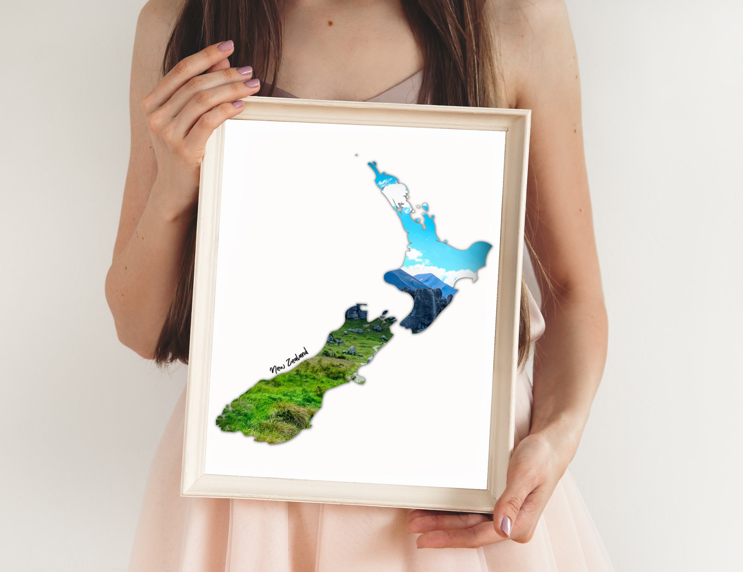 New Zealand Wall Art Map Printable Digital Download Canvas Home ...