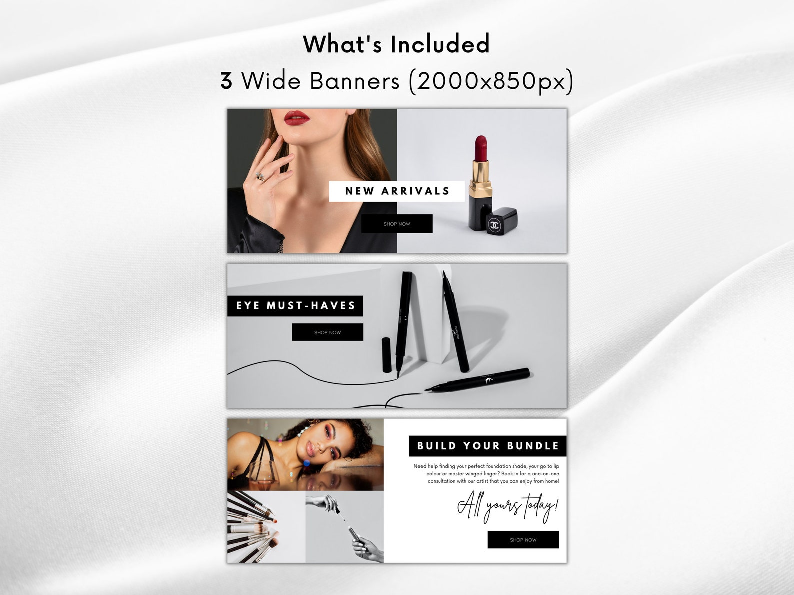Beauty Cosmetics Makeup Shopify Website Banner Header - Etsy