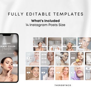 DIY Botox and Filler Instagram Post Templates Content Design, Editable ...