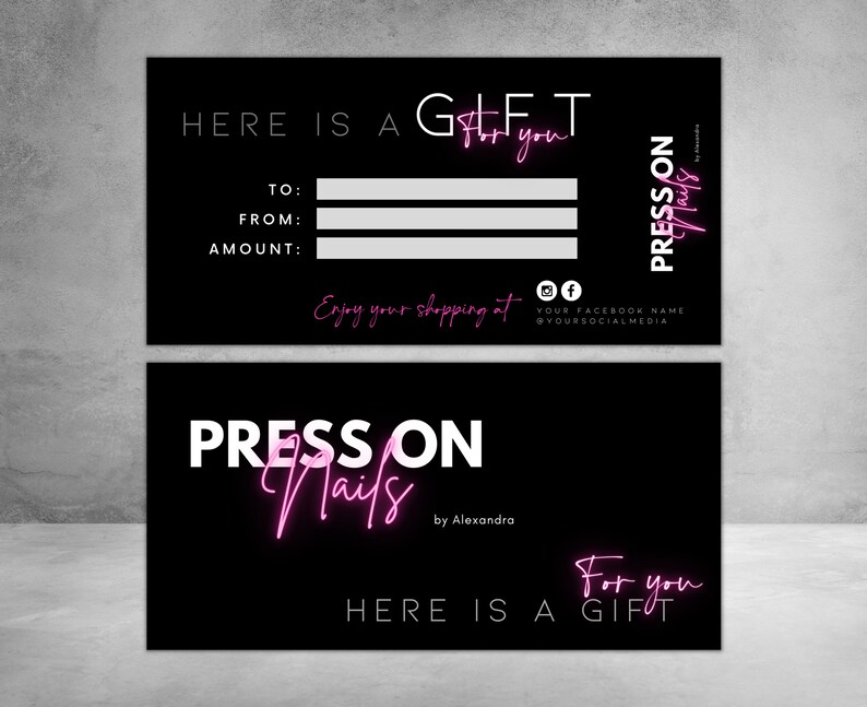 DIY Gift Card Templates Cash Fully Editable Printable - Etsy