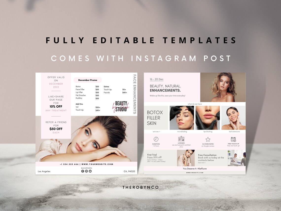 DIY Botox Dermal Filler Beauty Flyer Templates Design, Brand Awareness ...