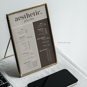 DIY Aesthetic Price List Design Templates, Pre Made Complete List ...