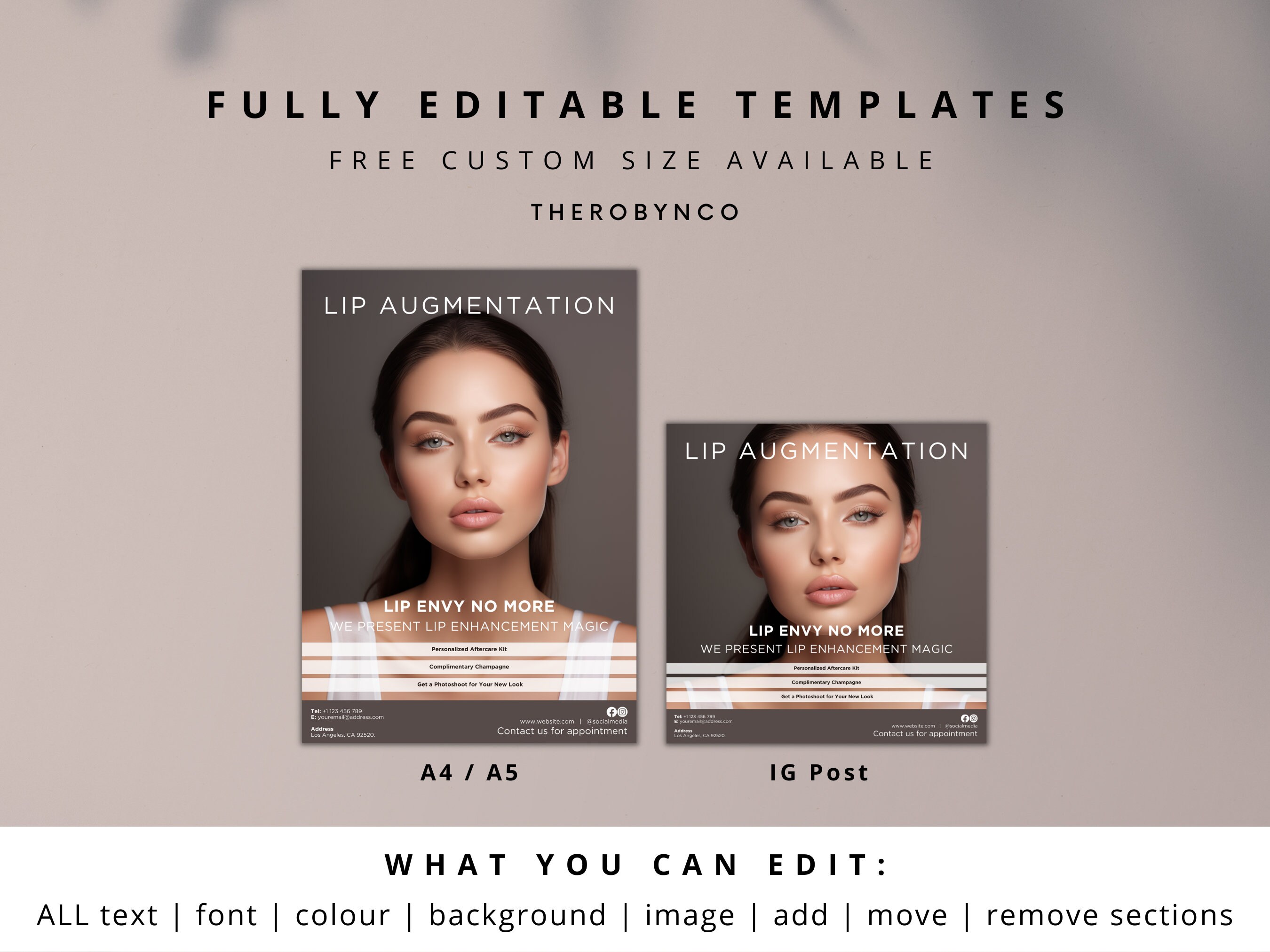 DIY Lip Filler Package Flyer Templates Design, Lip Augmentation ...