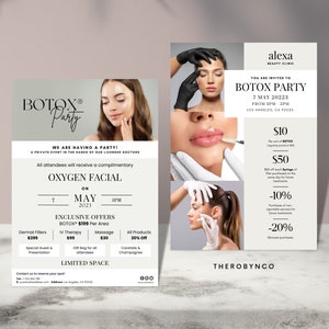 DIY Botox Party Promotional Beauty Flyer Templates, Editable Printable ...