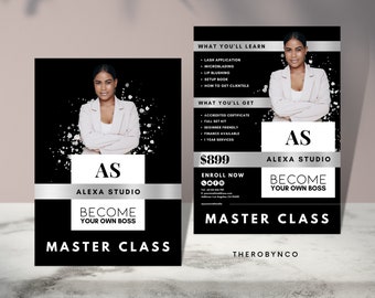 Beauty Makeup Masterclass Flyer DIY Bookings Social Media - Etsy
