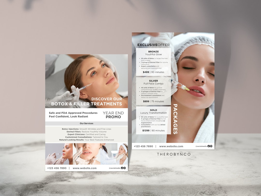 DIY Botox Dermal Filler Package Flyer Templates Design, Brand Awareness ...