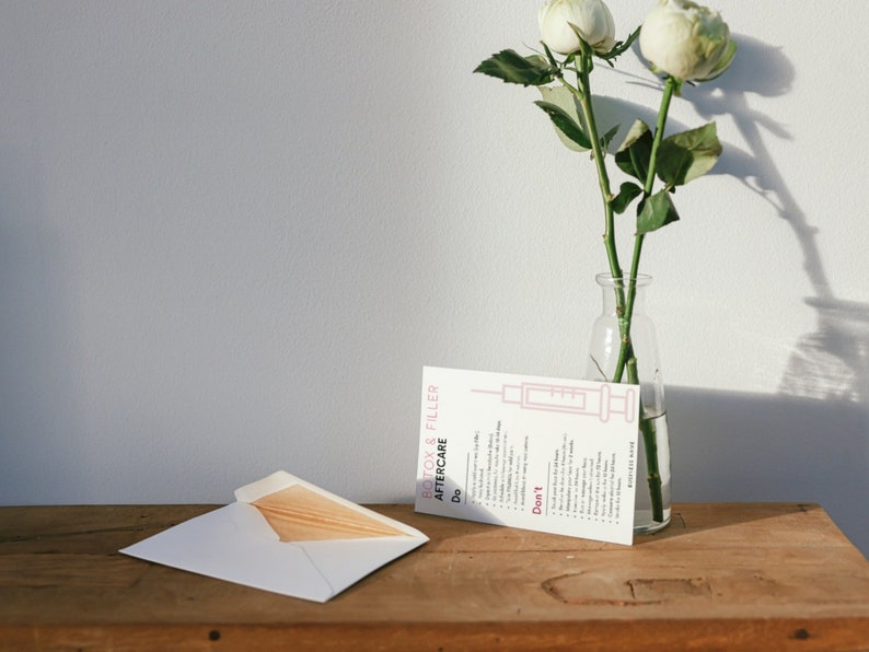 DIY Botox Filler Aftercare Card Design Mini Templates, Editable ...