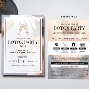 DIY Botox Party Promotional Beauty Flyer Templates, Editable Printable ...