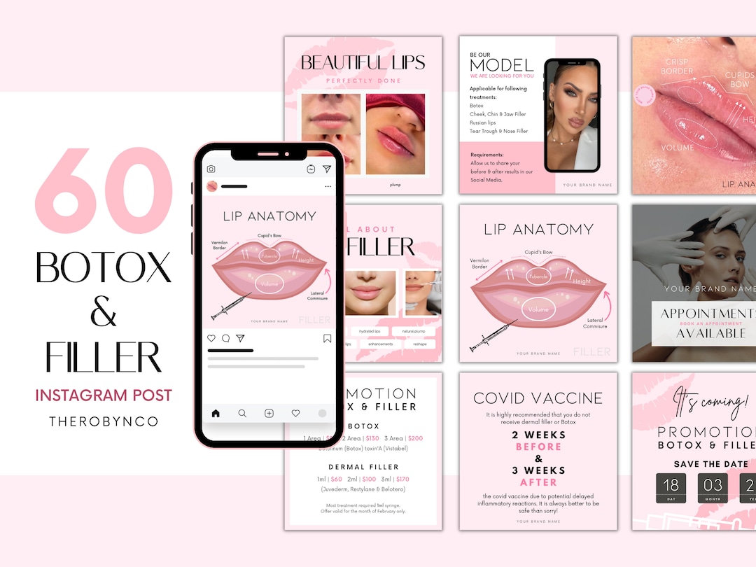 DIY 60 Botox and Filler Instagram Post Templates Content Design ...