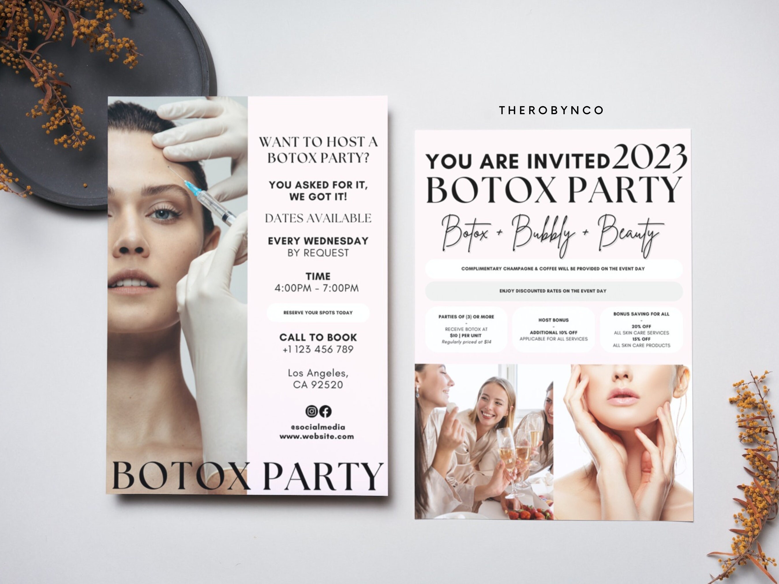 DIY Botox Party Promotional Beauty Flyer Templates, Editable Printable ...