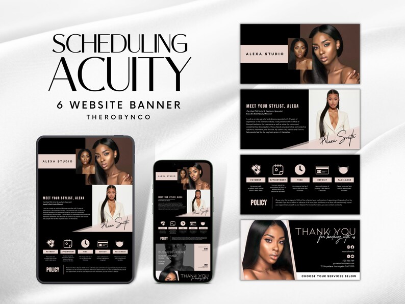 DIY Acuity Site Acuity Scheduling Banner Templates Booking - Etsy