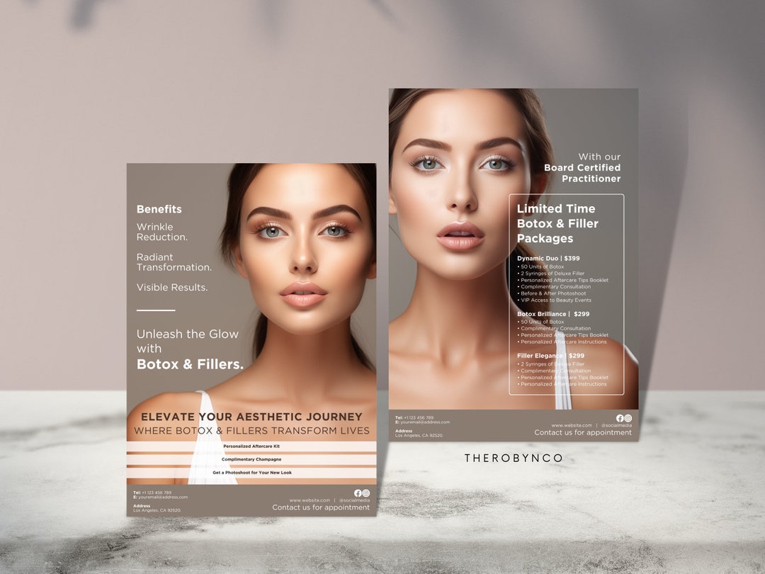 DIY Botox Dermal Filler Package Flyer Templates Design, Brand Awareness ...