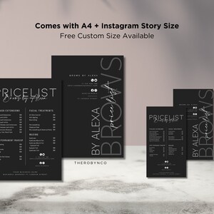 PMU Price List Templates Design Editable Printable Microblading Brows ...