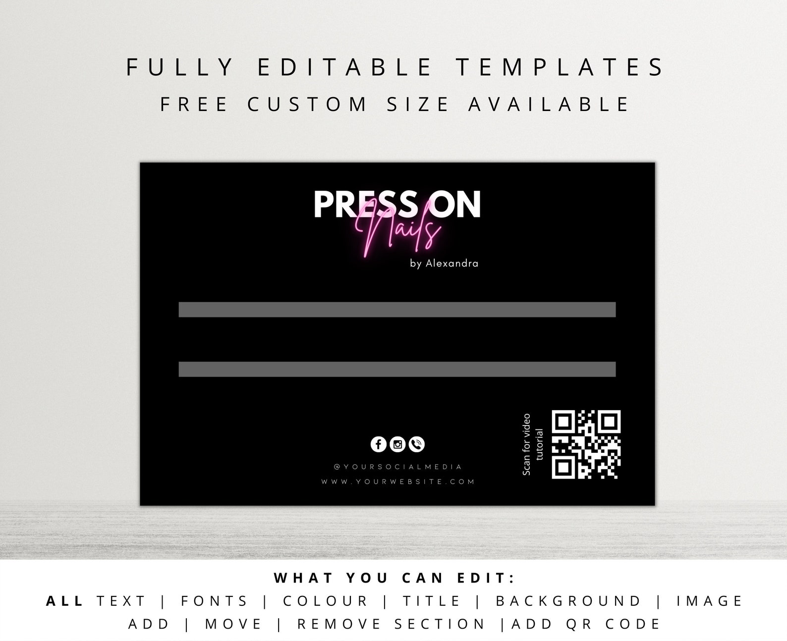 DIY Press on Nails Card Templates Stick the Fake Nails on the - Etsy