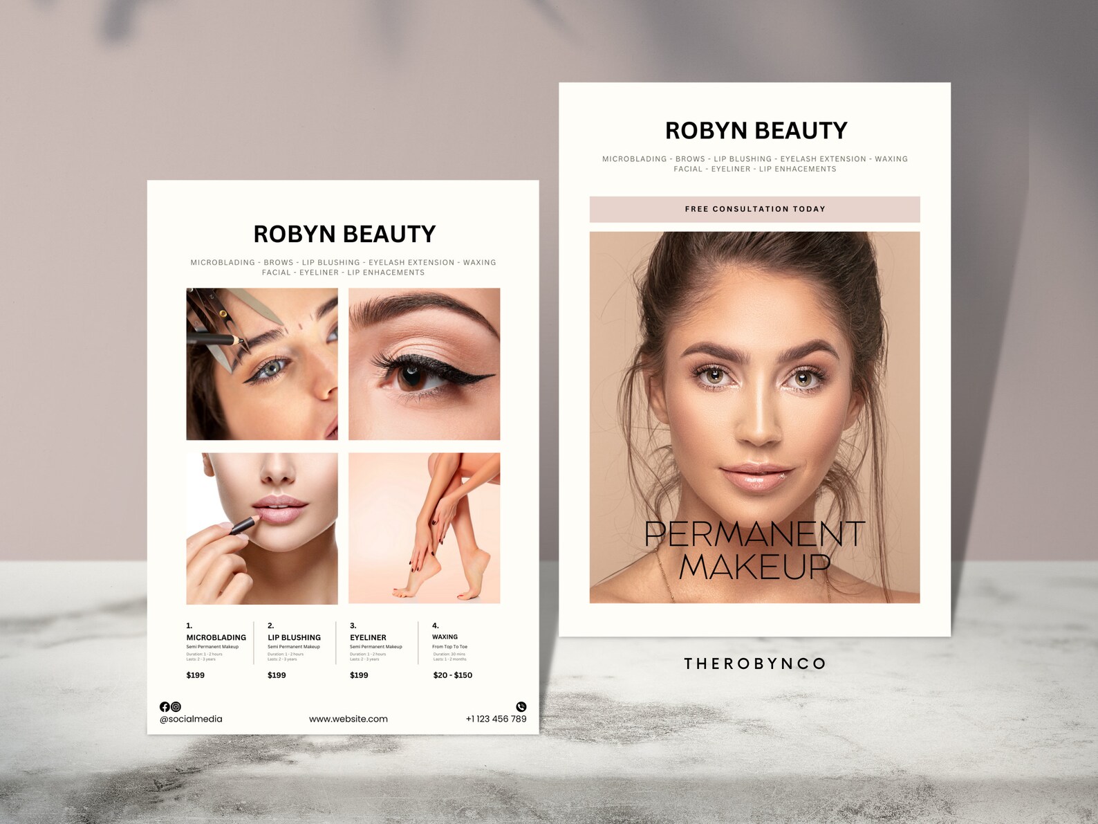 PMU Beauty Flyer Brand Awareness Templates, Hair Nail Makeup Salon ...